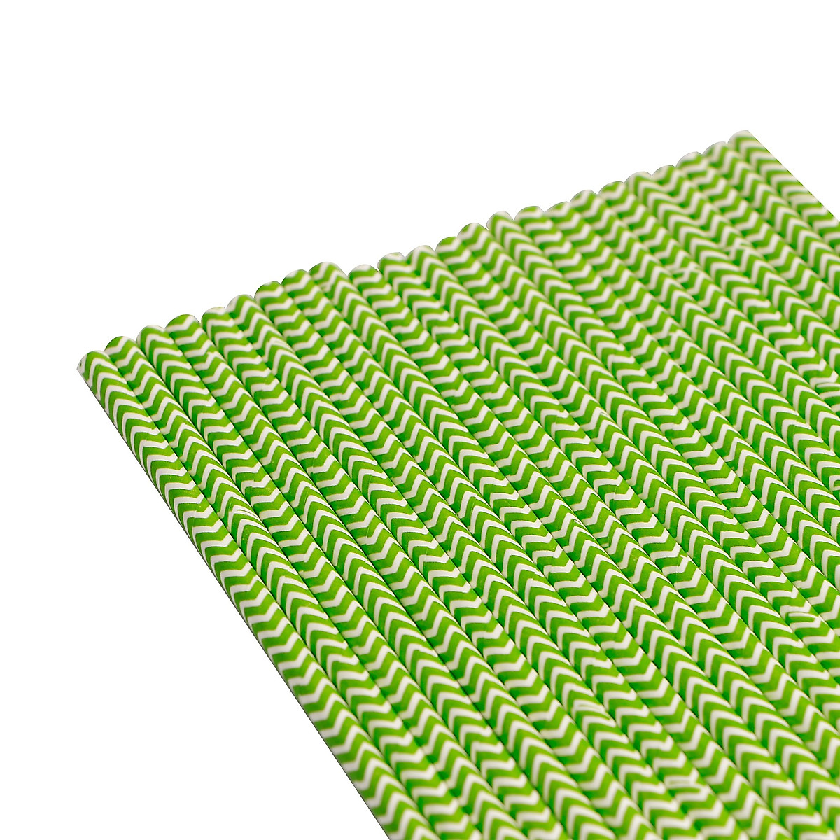 Paper Straws, Webake Paper Drinking Straws, 100 Bulk 7.75 Inch Disposable Biodegradable Straws, Wave Patterned Restaurant Supplies Party Decorations, Christmas Green Striped