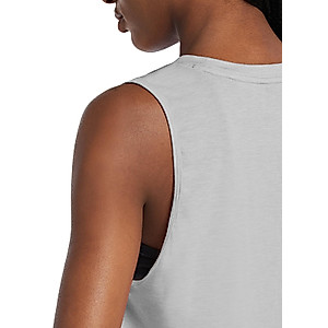 baleaf Workout Tops for Women Crop Tank Top Quick Dry Athletic Gym Exercise Sleeveless Shirts Muscle Yoga Loose Fit Heather Gray S