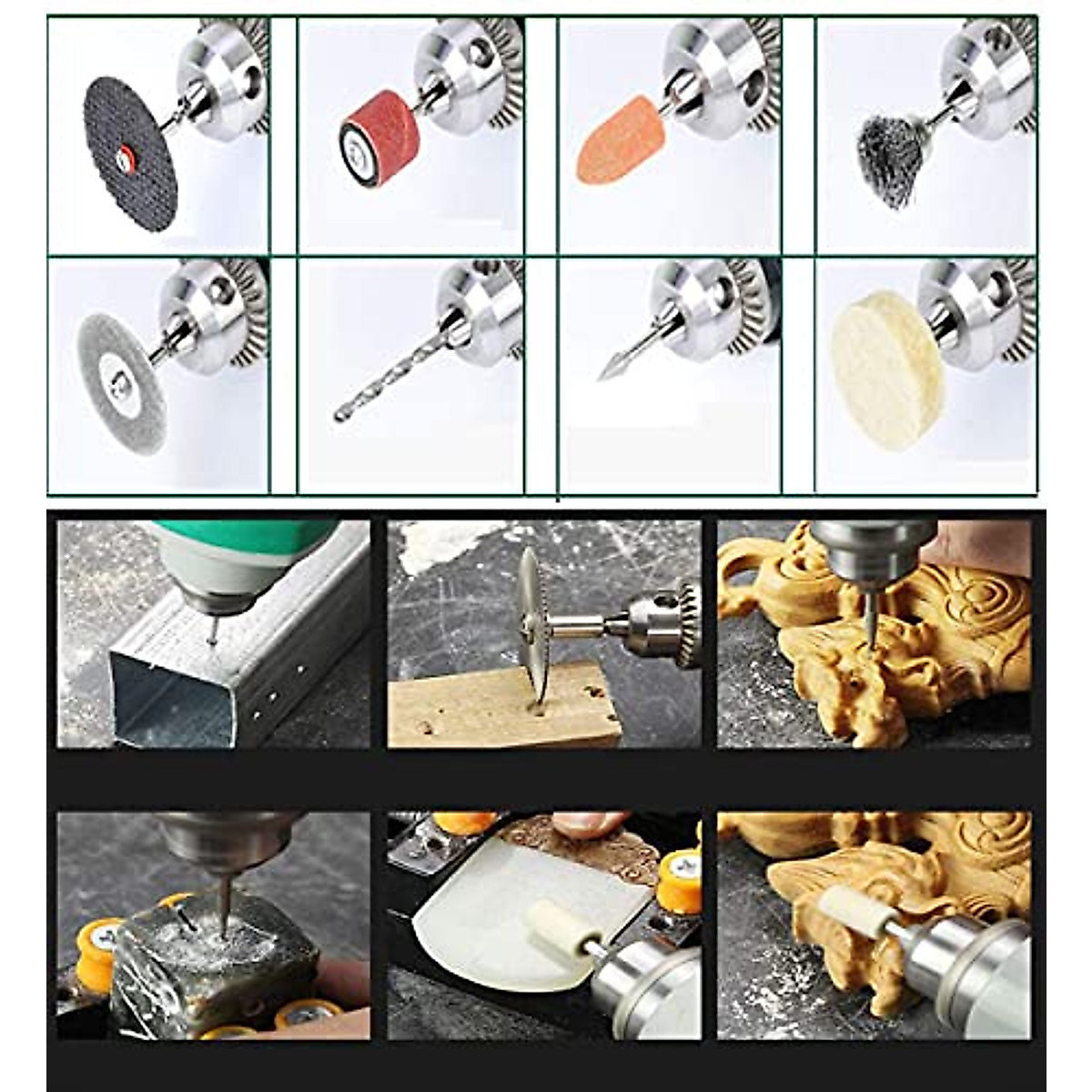 VOTOER 480W Rotary Tool Power Electric Die Multi-function Grinder Carver Set, 6 Step Variable Speed Adjustment, 30000RPM