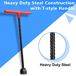 Eapele Water Meter Key 16 inch Enforced Steel T-Handle With 4-way Multi-Functional Universal Cross Key