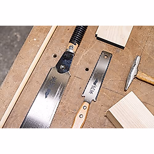 Set of 2 - Ryoba Japanese Pull Saw 9.5 Inch and Flush Cut Saw 6 Inch – Woodworking Tools Ryoba Table Saw – Steel Blades and Wood Handles, Handsaw 2 Cutting Edges– Japanese Hand Saw for Carpentry, DIY