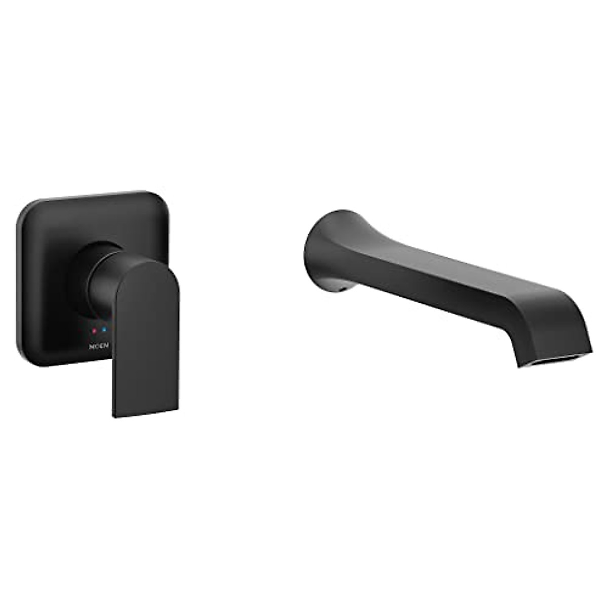 Moen WT901BL Genta LX Single Handle Wall Mount Filler High Flow Tub Faucet with 10" Spout Reach, Matte Black