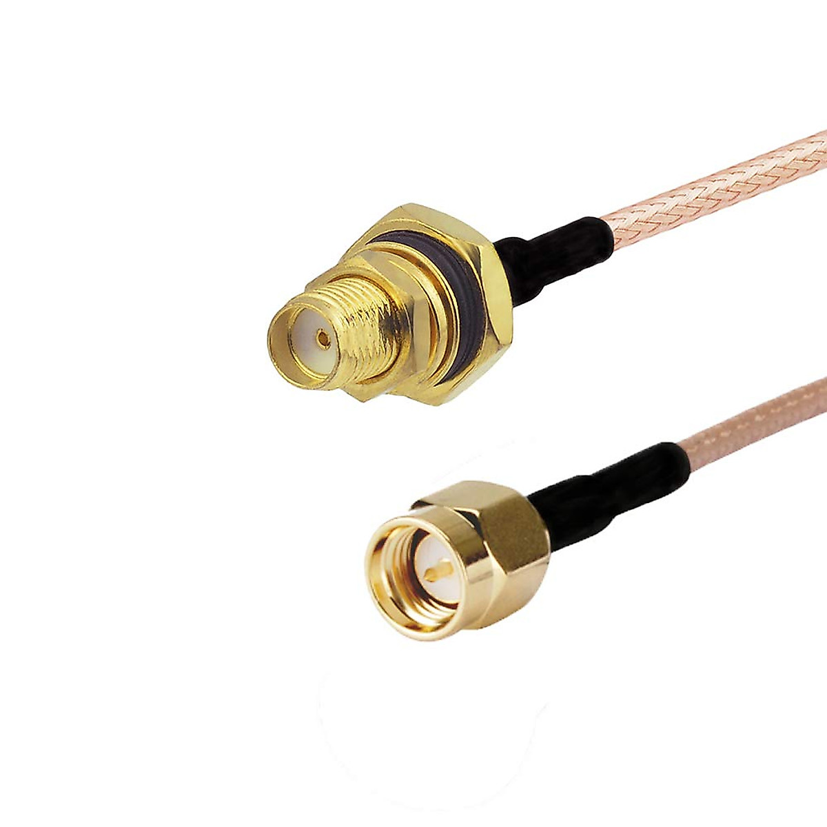 RedYutou SMA Male to with Waterproof Ring SMA Female Bulkhead nut o-Ring RG316 Pigtail Cable /30cm /12 inch RG316 50 ohm Cable (2pcs) Suitable for 4G Antenna, WiFi Router