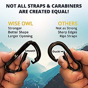 Wise Owl Outfitters Talon Hammock Straps - Combined 20 Ft Long, 38 Loops W/ 2 Carabiners - Easily Adjustable, Tree Friendly Must Have Gear for Camping Hammocks Like Eno Blue Stitching