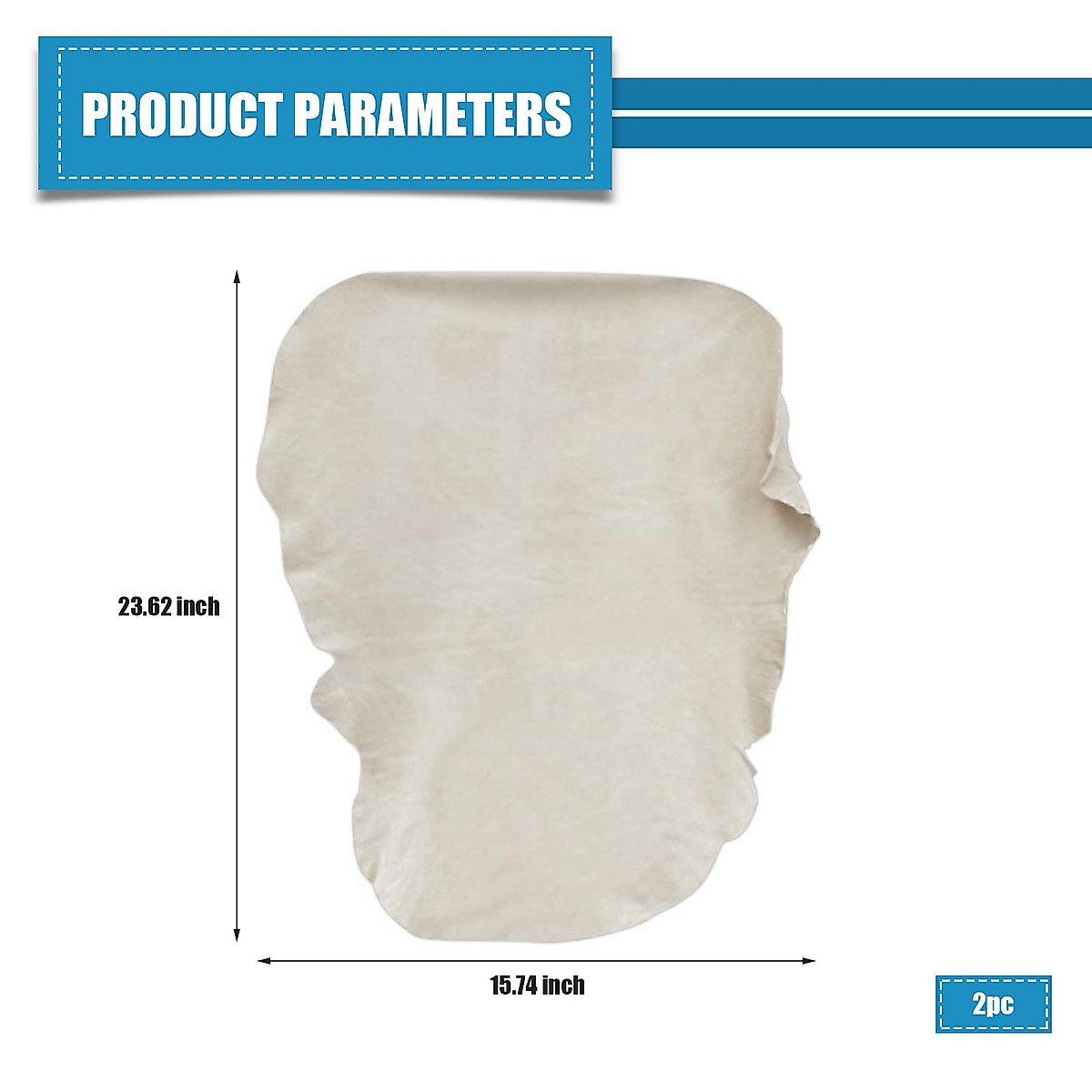 UGSHY 2 PCS 15" x 23" Chamois Drying Towel for Car, Super Absorbent Reusable Shammy Towel, Lint Free Natural Chamois Car Wash Cloth (White)