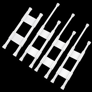 Worldity 4 Set Double Rv Refrigerator Bars, Adjustable Spring Tension Fridge Rod Extendable to 9.8-16.7inch, Non-Slip Rv Refrigerator Accessories, Small Tension Rod for Holding Food Drinks in Place