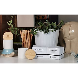 MYND COMPANY Aromatherapy Candle | Scented Candles for Home | 7oz All Natural Soy Wax Ceramic Jar Candles | Weekend Retreat Scented Candle with Gift Box | Mind Company