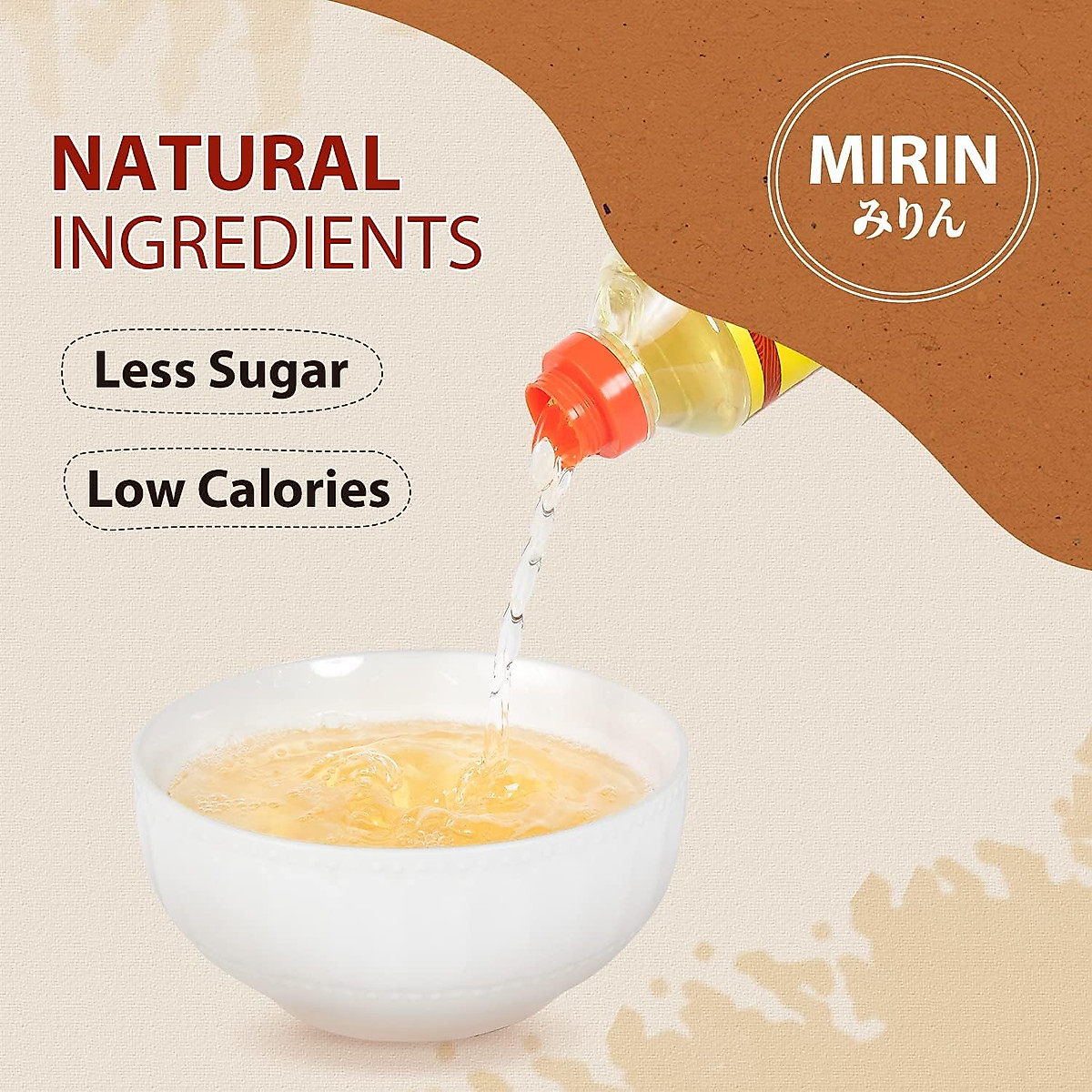 52USA Mirin, Japanese Mirin Cooking Wine, 16.9 FL OZ (Pack of 1), Red Rice Cooking Wine & Seasoning Homemade Sauces, Marinades, Glazes, Salad Dressings, Sushi Rice, Ramen Noodles, Less Sugar and Less Calories, Made with Natural Sugar