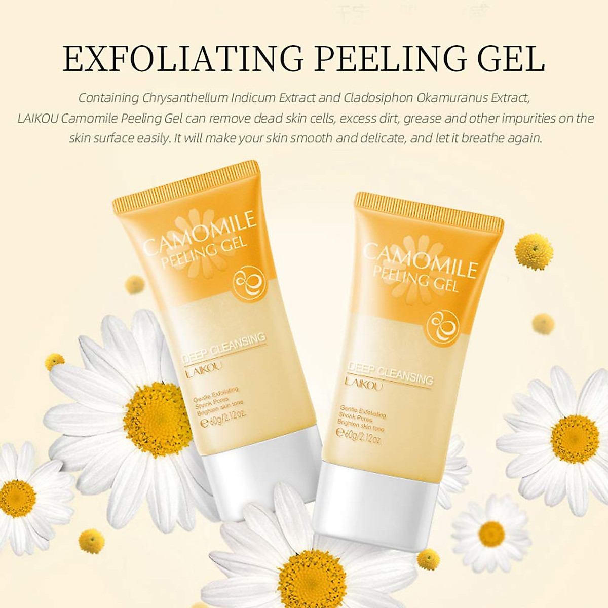 BEUKING Face Camomile Peeling Gel Deep Cleansing Moisturizing Smoothing Gentle Exfoliating Remove Dirt Tighten Pores Improving Face Skin