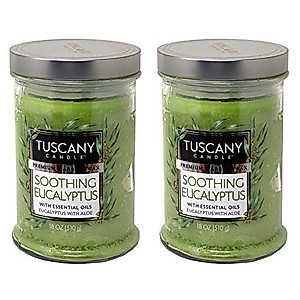 Tuscany Candle 18oz Scented Candle, Soothing Eucalyptus 2-Pack