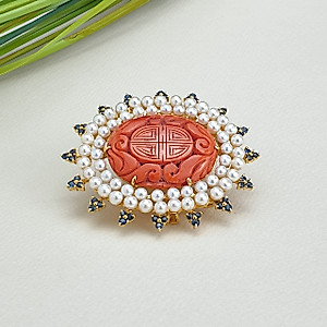 NASCHENKA Traditional Korean Hanbok brooch pin accessories gemstone jewelry for women moms gift