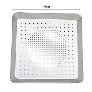 prettDliJUN Square Pizza Pan for 8 Inch-16 Inch Pizza, Non-Stick Aluminium Alloy Pizza Bread Meal Baking Pan Kitchen Baking Tools