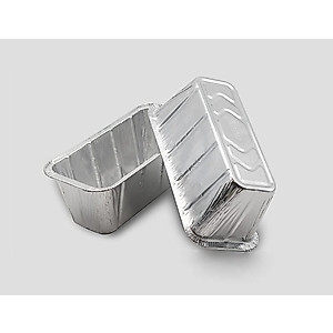 MESTAEK 30 Pack Drip Pans Compatible, 8" x 3.7" x 3" Griddle, Rear Grease Cup, Disposable Aluminum Foil for Baking, Cooking, Heating, Storing, Prepping Food