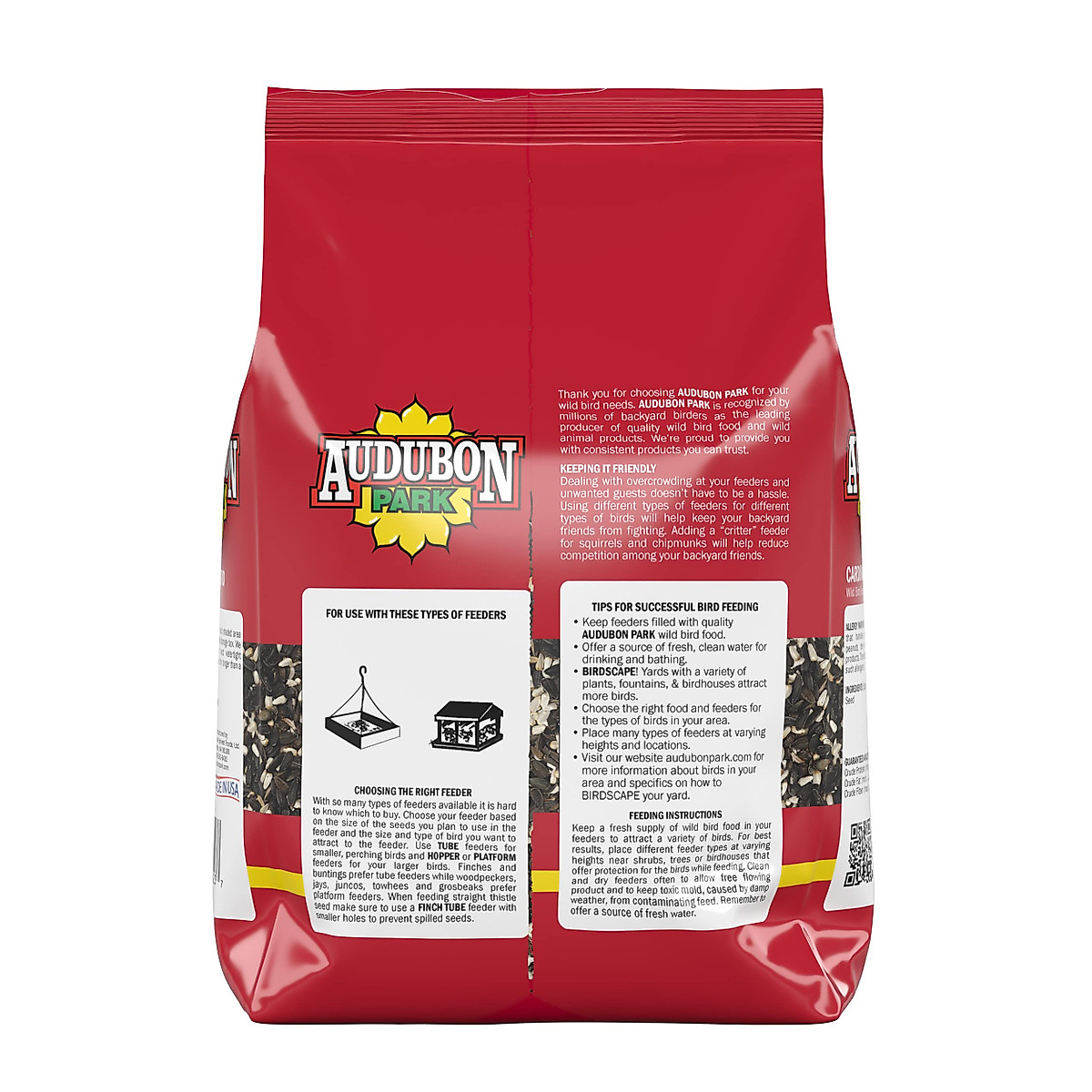 Audubon Park Cardinal Blend Wild Bird Food, Cardinal Bird Seed for Outside Feeders, 4-Pound Bag