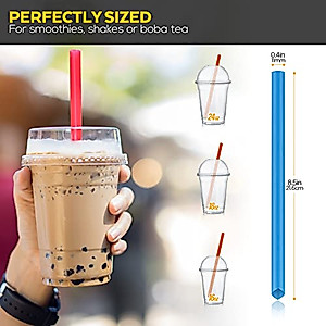 200 Individually Wrapped Boba Straws, Multi Color Plastic Milkshake Straws, Jumbo Smoothie Straws, Disposable Wide-mouthed Large Straws