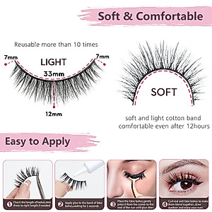 SONAFEEL False Lashes Natural Look Eye Lashes Pack Short Natural Eyelashes Wispy Strip Lashes Small Crisscross Daily Fake Eyelashes Reusable Faux 3d Mink Lashes Pestañas Postizas Naturales
