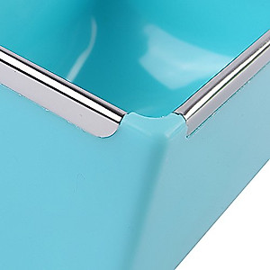 Cage Feeder Food & Water Hay Bowl Dish Bin Feeder, Small Animal Supplies for Rabbit Guinea Pig Chinchilla Hamster Ferret (Blue)