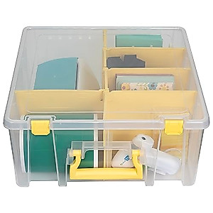 ArtBin Super Satchel Compartment Box - Stackable Durable Art Storage with 8 Removable Compartments, Smart Closure, and Portable Design for Craft Supplies, Threads, Ribbons, Paint Tubes