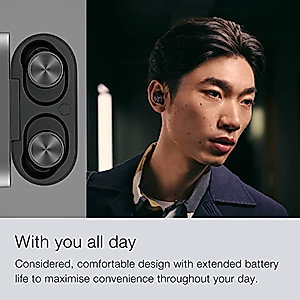 Bowers & Wilkins Pi7 S2 In-Ear True Wireless Earphones, Dual Hybrid Drivers, Qualcomm aptX Technology, Active Noise Cancellation, Works with Bowers and Wilkins App, Satin Black (2023 Model)