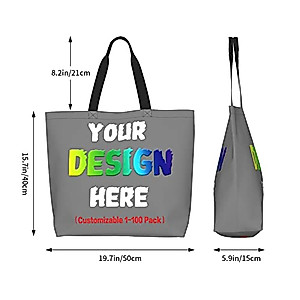 Custom Bag Personalized Bag Custom Gift Bags Design Your Own Bag Travel Bag Shopping Bag Customized Gifts Gray Tote Bag