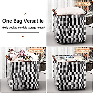 HWZQDJ Large Capacity Clothes Storage Bags Portable Foldable Clothes Wardrobe Sorting Durable Zipper Storage Box for Bedding Quilt Pillow Blanket