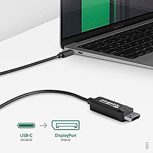 Plugable USB C to DisplayPort Cable 6 feet (1.8m), Up to 4K at 60Hz, USB C DisplayPort Cable - Compatible with Thunderbolt 4 / 3 and USB-C