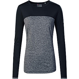 Berghaus Ladies Voyager Long Sleeve Crew Top Carbon Marl/Jet Black 12