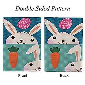 My Little Nest Seasonal Garden Flag Retro Easter Bunny Vertical Garden Flags Double Sided for Home Farmhouse Yard Holiday Flag Outdoor Decoration Banner 12"x18"