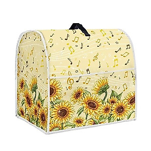 HUISEFOR Stand Mixer Cover Compatible with 4.5-5 Quart Kitchen Aid Mixer, Music Sunflower Design Washable Appliances Dustproof Covers Fit Tilt Head and Bowl Lift Models Mixers