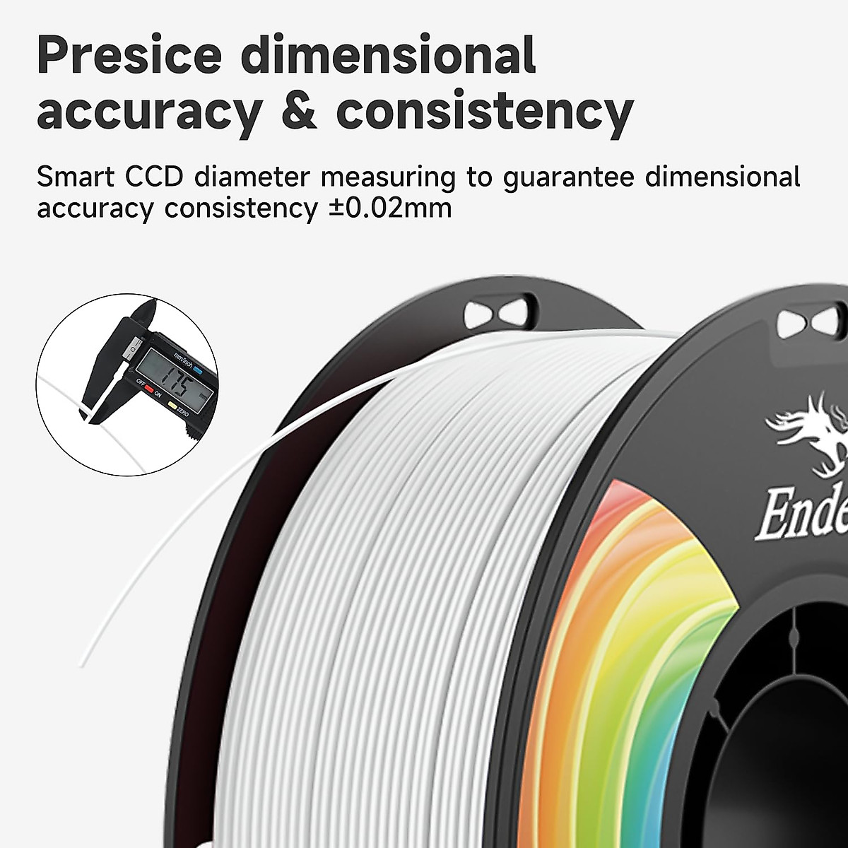 Official Creality PLA Filament Pro White, 1.75mm 3D Printer Filament, Ender PLA + (Plus) Printing Filament, 1kg Spool (2.2lbs), Dimensional Accuracy ±0.02mm. Fit Most FDM Printers