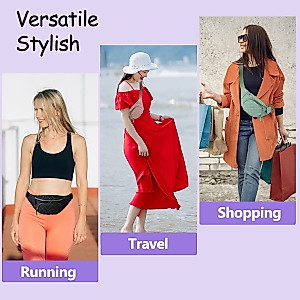 Crossbody Fanny Pack for Women,Fashionable Waist Pack Purse Cute Belt Bags for Teen Girls,Fashion Gifts Bum Bag Fannie Pack for Travel Running Walking,Carrying All Phones,Wallet (Black)