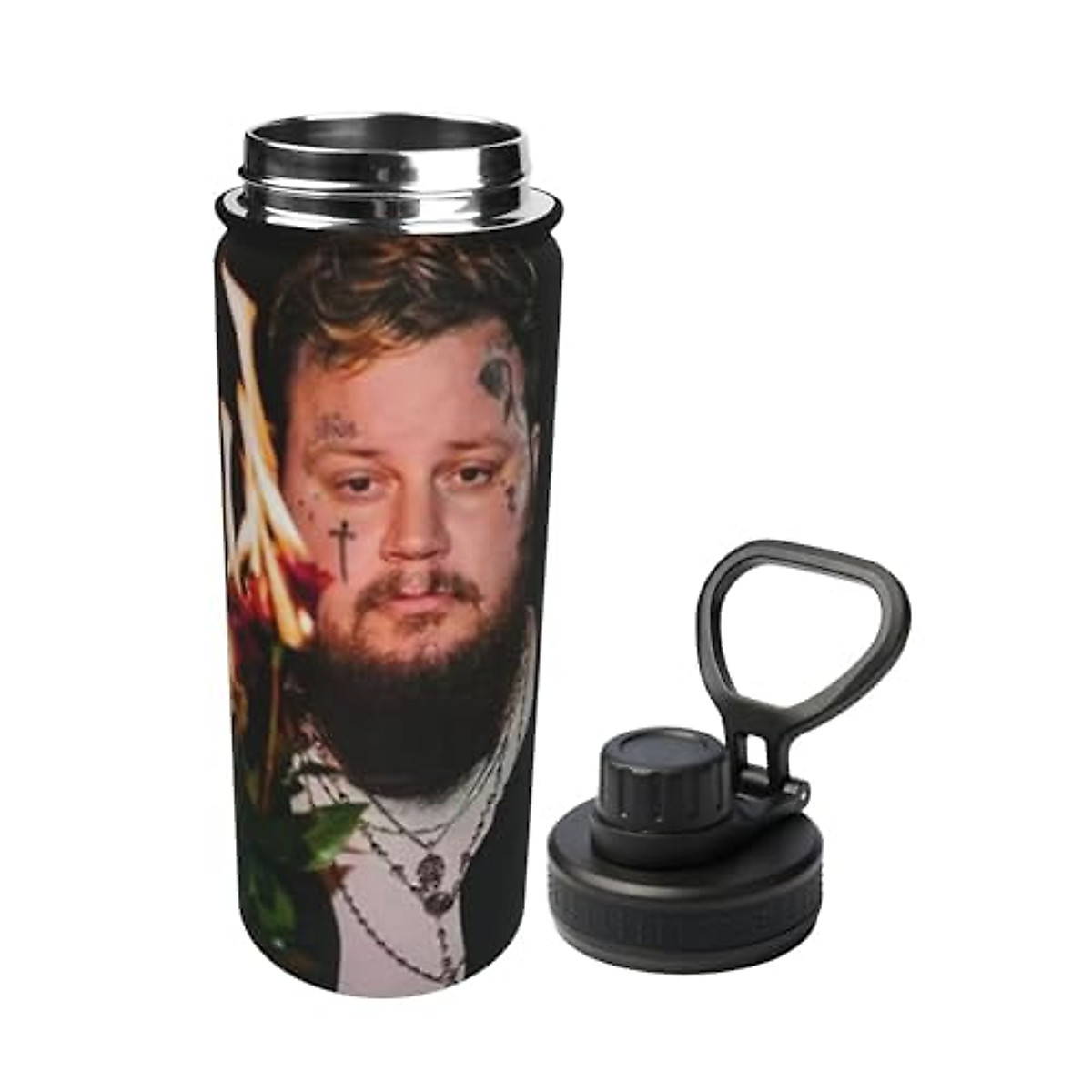 CSGUHLKP J-elly Roll Insulated cup, 18oz insulated water cup with straw, suitable for daily use, sports, outdoor activities, etc White