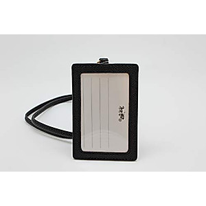 Coach ID Lanyard Badge Holder In Crossgrain Leather (Black/Gold)