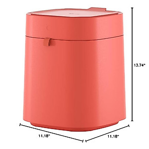 TOWNEW T Air X Orange Self Sealing Trash Can, 3.5 Gallon Automatic Garbage Can with Motion Sensor and Handle, Smart Trash Bin for Living Room Bedroom Kitchen Restroom, Orange