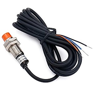 Heschen M12 Inductive Proximity Sensor Switch PR12-4DP Cylindrical Type Detector 4mm DC12-24V 3-Wire PNP NO(Normally Open) CE
