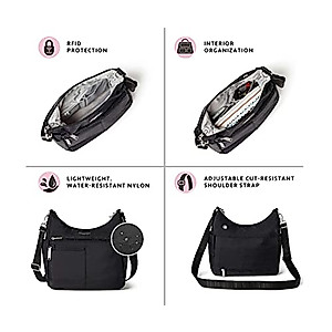 Baggallini Securtex® Anti-theft Free Time Crossbody Bag Cross Body, Black, One Size US