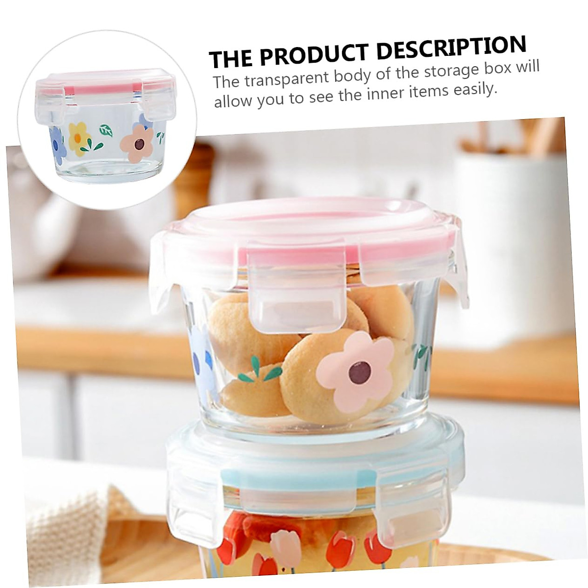 FELTECHELECTR Sealed Glass Box Containers Kitchen Storage Practical Container Durable Container Baby Food Airtight Storage Container Seal Food Container Sealed Food Case Small