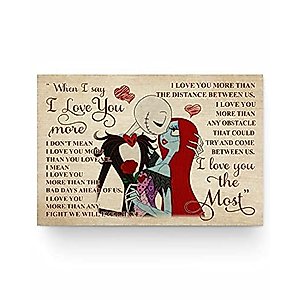 Aoevc When I Say Love You More The Most Poster Home Coffee Music Wall Decor for Garage metal tin sign 8x12 Inch Colors May Vary