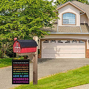 Allenjoy In This House We Believe Garden Flag for Outside Mailbox Vertical Love is Love Farmhouse Yard Sign Patio Outdoor Decors 12x18" Double Sided Washable Polyester