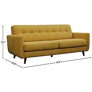 Amazon Brand – Rivet Sloane Mid-Century Modern Sofa Couch, 79.9"W, Yellow