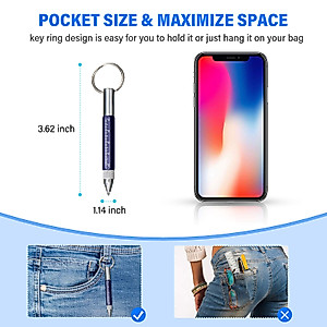 4 Pieces 6 In 1 Multitool Tech Tool Pen Key Ring Screwdriver Pen with Ruler, Two-head Ballpoint Pen Refills Metal Tool Pen for Students, Office Staff, Construction Workers, Red, Yellow, Blue, Black