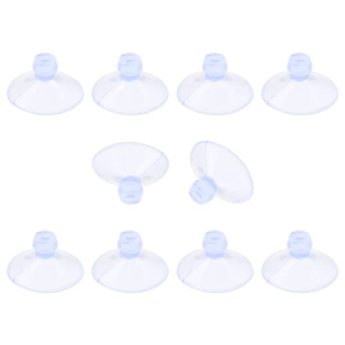 Qjaiune 10 Pack Glass Table Suction Cups 18mm Rubber Suction Cup Hangers Without Hooks, Anti-Collision Suction Cups Transparent Suckers, Clear Plastic Suction Cups Desk Suction Pads for Furniture