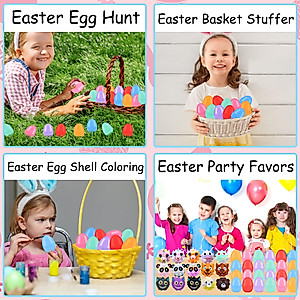 24 PCS Prefilled Easter Eggs with Toys Inside, Jumbo Easter Eggs Filled Pop Balls Perfect for Easter Egg Hunt Easter Baskets Stuffers for Kids Easter Gifts Easter Party Favors