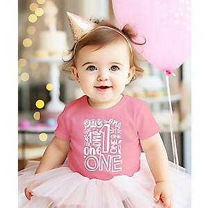 Olive Loves Apple First Birthday Terms Shirts for 1st Bday Outfit for Baby Boys and Girls White on Mauve Shirt 18 Months