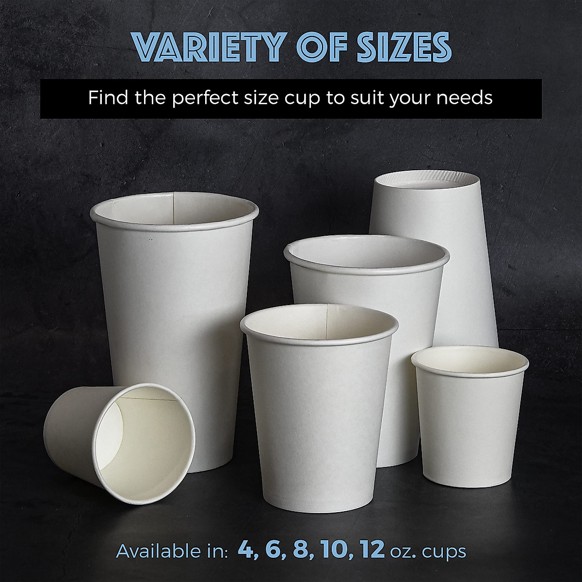 NYHI White Paper Disposable Cups 10oz Pack of 300