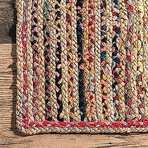 nuLOOM Aleen Bohemian Cotton/Jute Area Rug, 5x8, Multi