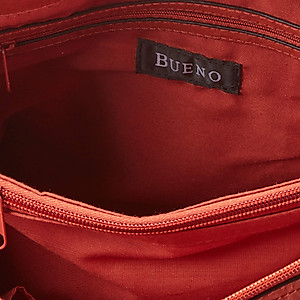 Bueno of California womens Veg Tan satchel style handbags, Burnt Orange, One Size US