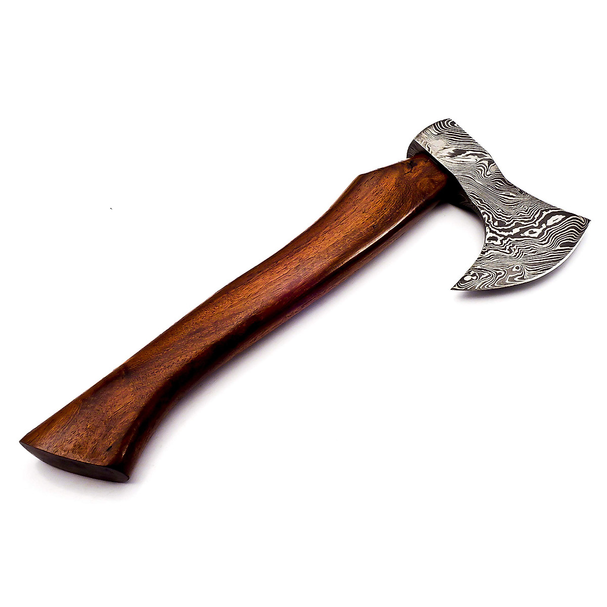 Skokie Knives Custom Damascus Steel Axes Hatchet Head Rose Wood Handle -Handmade Premium Quality Edge Fixed Blade – For Multipurpose–Ideal for Survival Hunting Camping Hiking Outdoor Every Day Carry