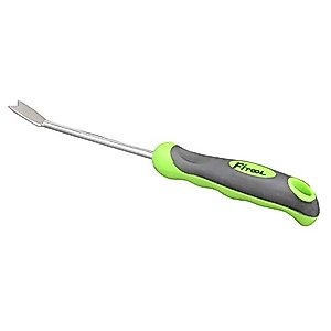 FITOOL Stainless Steel Straight Weeder 13-Inch - Premium Garden Hand Weeder - Deep Underground Weeder - Stainless Steel Blade Mirror Polishing - with Soft Dual-Color Ergonomic Handle