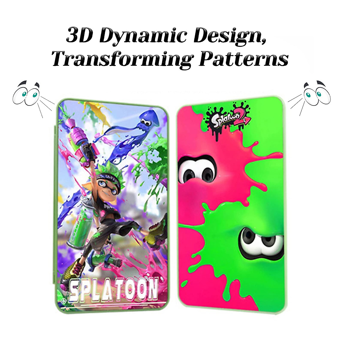 3D Dynamic Game Card Holder Compatible with Nintendo Switch Game Cards, 24 Slots Switch Game Case, Portable Game Storage Box for Travel and Home, Anti-Scratch, Shockproof